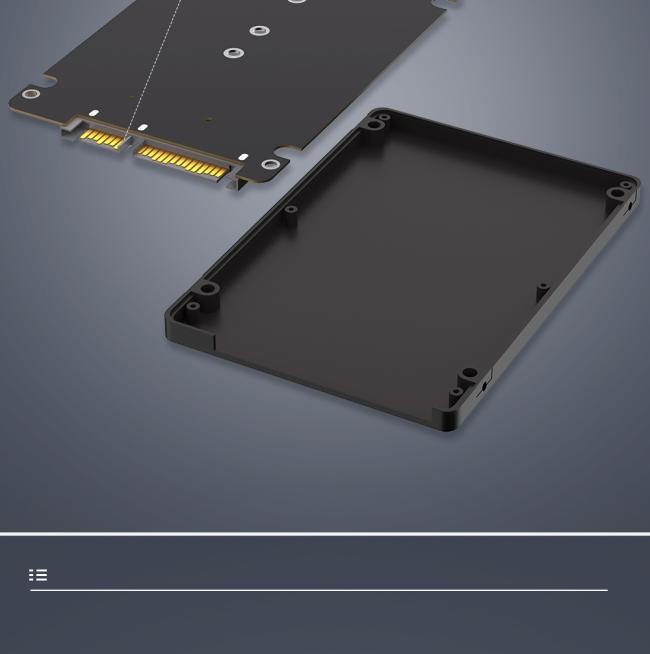 M.2 to SATA adapter with SSD installed
