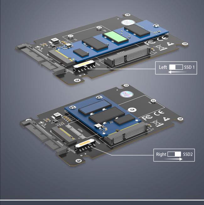 M.2 SSD to SATA3 enclosure internal components