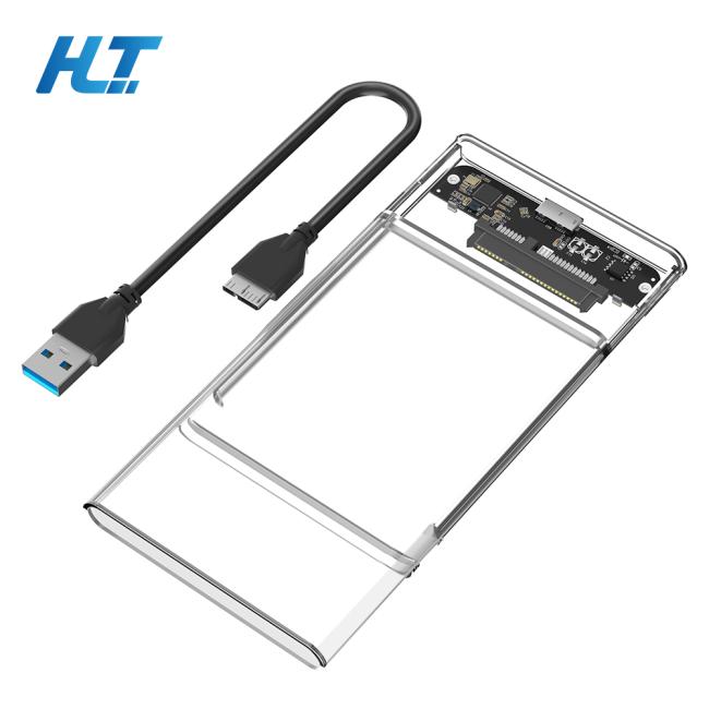 Transparent 2.5 Inch SATA III HDD SSD External Hard Drive Case USB 3.0