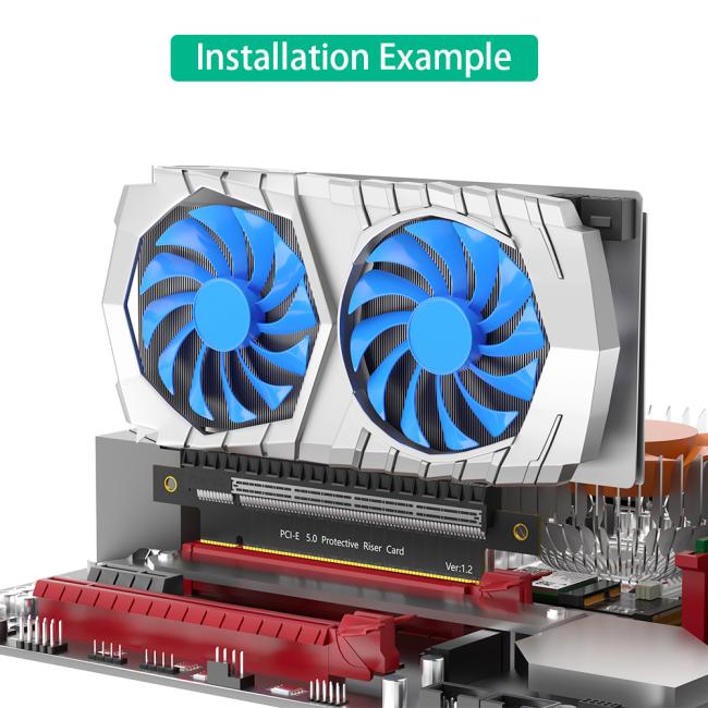 PCI-E 5.0 16X Riser Card Adapter in use