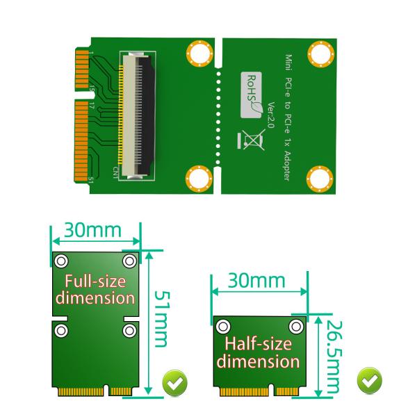 Quality long Shielded Mini PCI-E Express X4 USB Riser Cable Card Horizontal for sale
