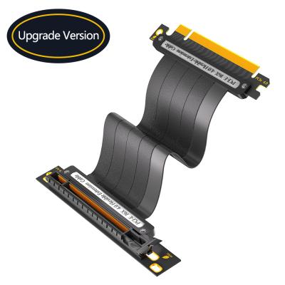 China PCIE 4.0 Extension Cable, Black 16x Shielded High Speed GPU Riser Cable with PCI Express Port for GPU Extension Card, Length 20cm(90 Degree ) for sale