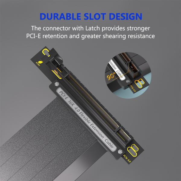 Quality PCIE 4.0 Extension Cable, Black 16x Shielded High Speed GPU Riser Cable with PCI for sale