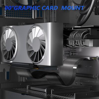 China PCIE 4.0 Extension Cable, Black 16x Shielded High Speed GPU Riser Cable with PCI Express Port for GPU Extension Card, Length 20cm(90 Degree ) for sale