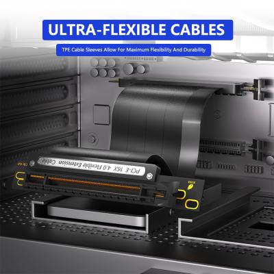China Custom PCI E Riser Cable 16x Shielded Pcie Extension Cable For GPU for sale