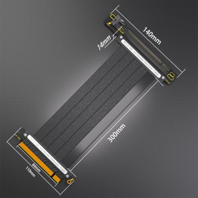 China Custom PCI E Riser Cable 16x Shielded Pcie Extension Cable For GPU for sale