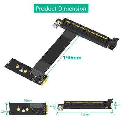 China M.2 NGFF Key M To PCI-E Express Extender Cable Graphics Card 16x PCIE Riser Adapter Card Nvme for sale