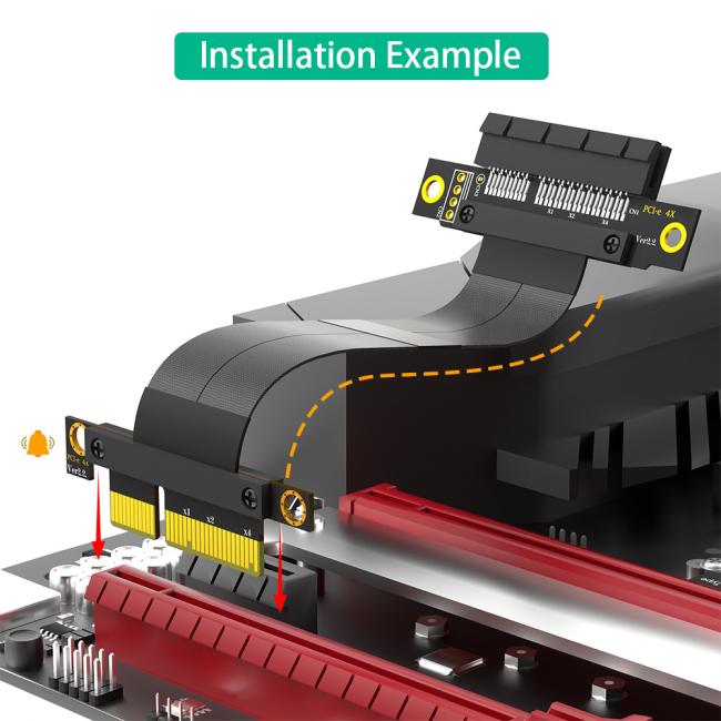 PCI Express 4X Extension Cable front view