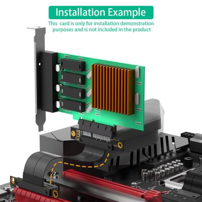 China Flexible Data Transfer PCI E Riser Cable 4X PCI Express Extension Cable for sale