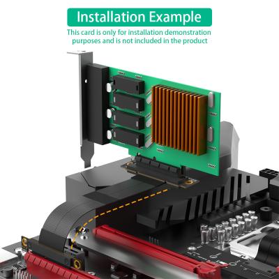 China 270° Reverse Computer Adapter 1U 2U  PCI E Slot PCIe 4X Extension Cable for sale