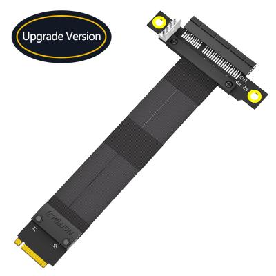 China 180 Deg Computer Adapter NGFF KeyM Pcie X4 Riser Cable M 2 Pcie Ssd Adapter for sale