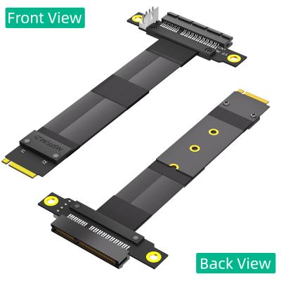 China 180 Deg Computer Adapter NGFF KeyM Pcie X4 Riser Cable M 2 Pcie Ssd Adapter for sale
