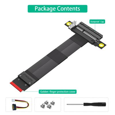 China 180 Deg Computer Adapter NGFF KeyM Pcie X4 Riser Cable M 2 Pcie Ssd Adapter for sale