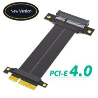 Quality Dual Vertical Computer Adapter PCI E 90 Degree Pci Express X4 Riser Cable for sale