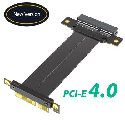 China Dual Vertical Computer Adapter PCI E 90 Degree Pci Express X4 Riser Cable for sale