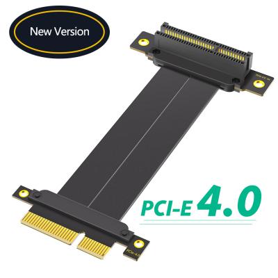 China Dual Vertical Computer Adapter PCI E 90 Degree Pci Express X4 Riser Cable for sale