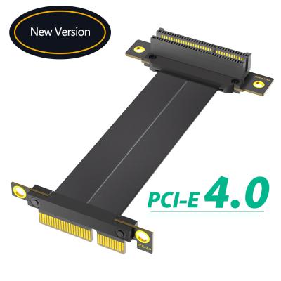 China Dual Vertical Computer Adapter PCI E 90 Degree Pci Express X4 Riser Cable for sale