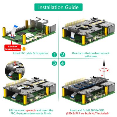 China Gen2 Raspberry Pi M 2 Adapter NVMe To PCIe PCI E Raspberry Ssd Adapter 3 In 1 Combo for sale