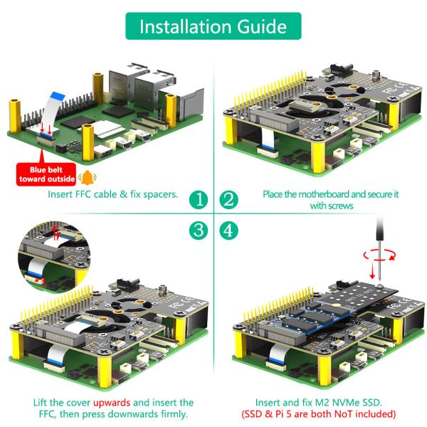 Quality 3 In 1 Combo Raspberry Pi Adapter M.2 NVMe SSD To M2 PCIE Nvme Adapter for sale