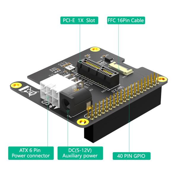 Quality Raspberry Pi PCI E 1x Adapter 12V Pcie 1x To 16x 12V Power for sale