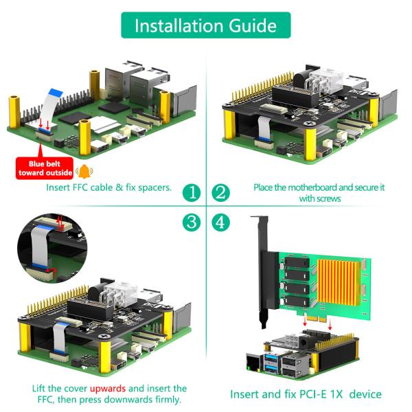 Quality Raspberry Pi PCI E 1x Adapter 12V Pcie 1x To 16x 12V Power for sale