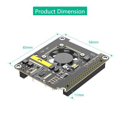 China Raspberry Pi 5 PoE HAT with Cooling Fan and Automatic LED 5V 5A 25W IEEE 802.3af/at-Compliant for sale
