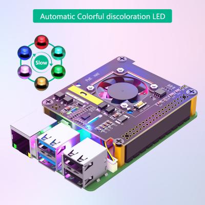 China Raspberry Pi 5 PoE HAT with Cooling Fan and Automatic LED 5V 5A 25W IEEE 802.3af/at-Compliant for sale