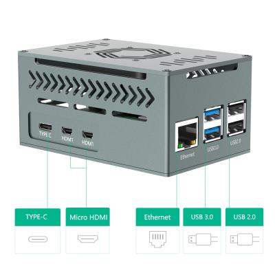 China 4010 PWM Raspberry Pi Adapter X1000 X1001 Aluminum Case Raspberry Pi 5 Case for sale