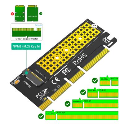 China NGFF M.2 NVME SSD To PCI-E 4X/8X/16X Adapter With 3528 Colorful Flash LED for sale