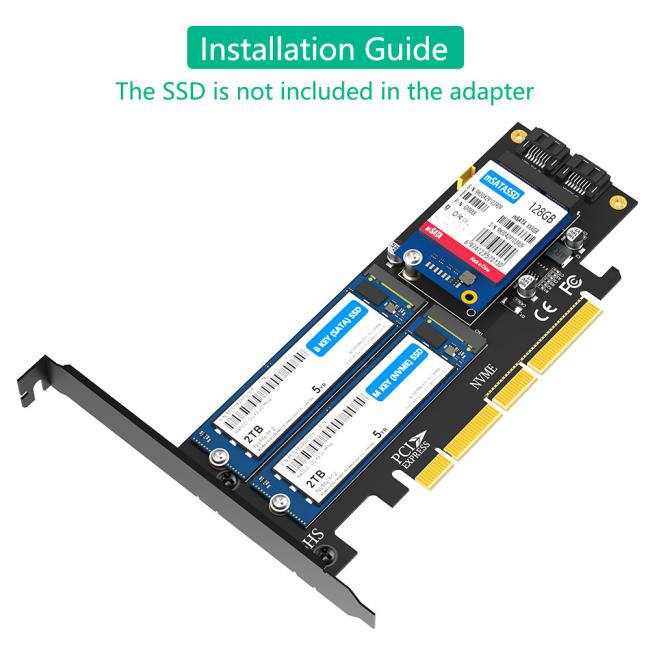 3-in-1 SSD adapter card side view