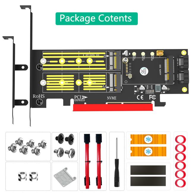 3-in-1 SSD adapter card package contents