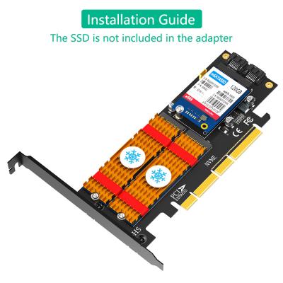 China 3 In 1 Msata And M.2 NGFF NVME SATA SSD To PCI-E 4X And SATA3 Adapter for sale