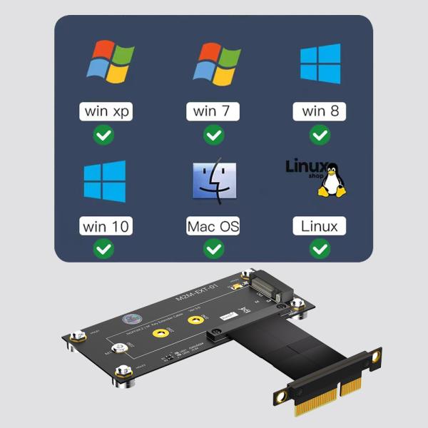Quality New VersionM.2 NGFF nvme M-key SSD to PCI- E 4X Extension Cable With magnetic for sale