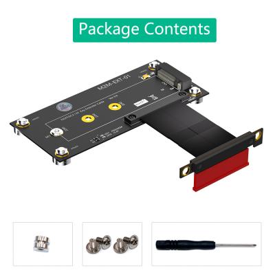 China New VersionM.2 NGFF nvme M-key SSD to PCI- E 4X Extension Cable With magnetic Pad for sale
