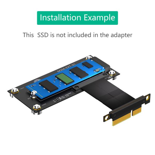 Quality New VersionM.2 NGFF nvme M-key SSD to PCI- E 4X Extension Cable With magnetic for sale