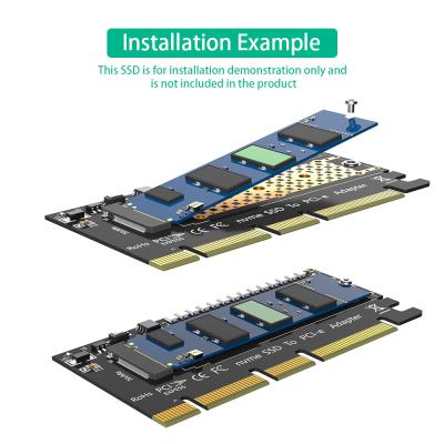 China M.2 nvme SSD to PCI-E 4X/8X/16X adapter with 3528 Colorful flash LED for sale