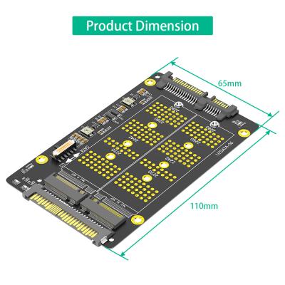 China New Version 2 in 1 Combo M.2(NGFF) NVME PCI-E SSD to U.2 SFF-8639 ＆M.2( NGFF) SATA SSD to SATA Adapter for sale