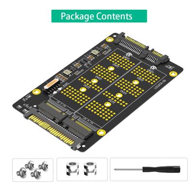 China New Version 2 in 1 Combo M.2(NGFF) NVME PCI-E SSD to U.2 SFF-8639 ＆M.2( NGFF) SATA SSD to SATA Adapter for sale