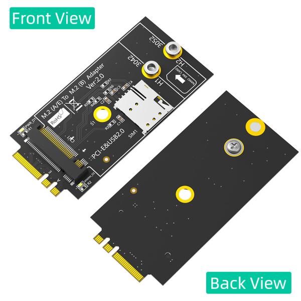 Quality M.2 Key B to A+E Adapter with NANO SIM card Slot for 3G/4G/5G Module for sale