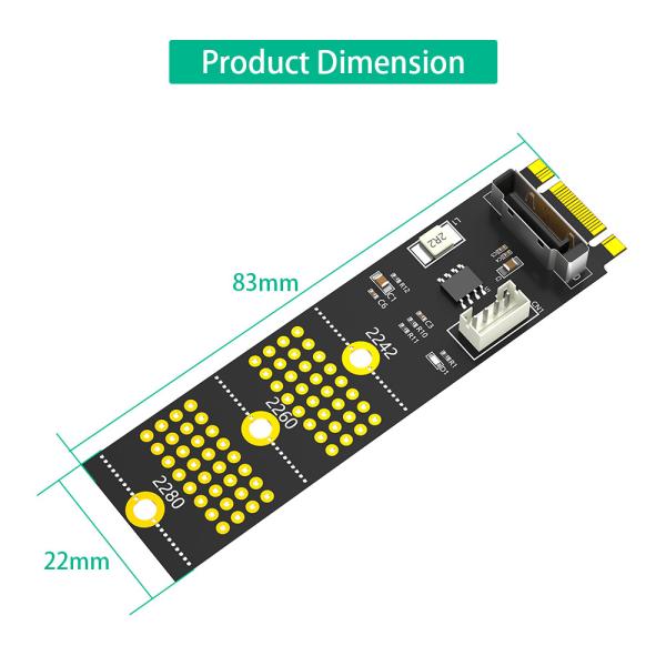 Quality NGFF M.2 Key B+M To SATA Adapter Card Extender 2.5inch for sale