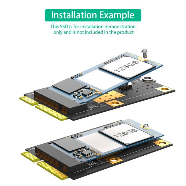 MSATA to M.2 adapter package contents