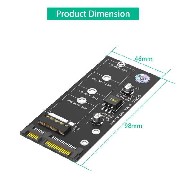 Quality M.2 NGFF SSD to SATA 3 3.0 Adapter Card Converter B B&M Key for 2230 2242 2260 for sale