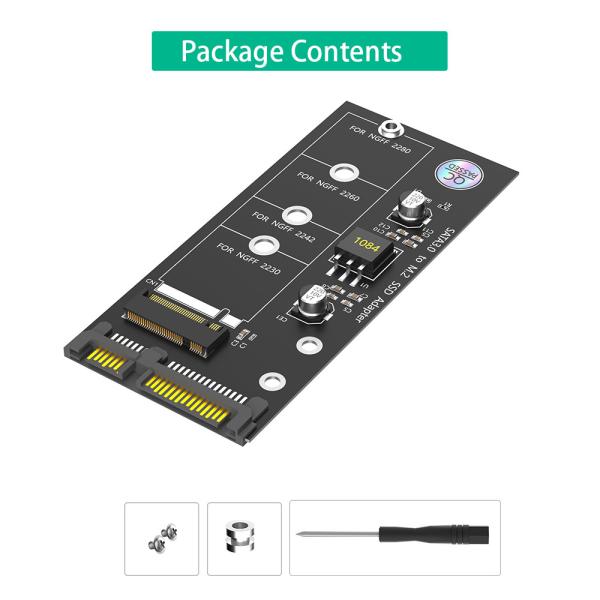 Quality M.2 NGFF SSD to SATA 3 3.0 Adapter Card Converter B B&M Key for 2230 2242 2260 for sale
