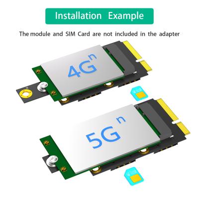 China Mini PCI-E  to NGFF M.2 B-Key Adapter with Dual NANO SIM Card Slot 3G/4G/5G WWAN Module in Stock for sale