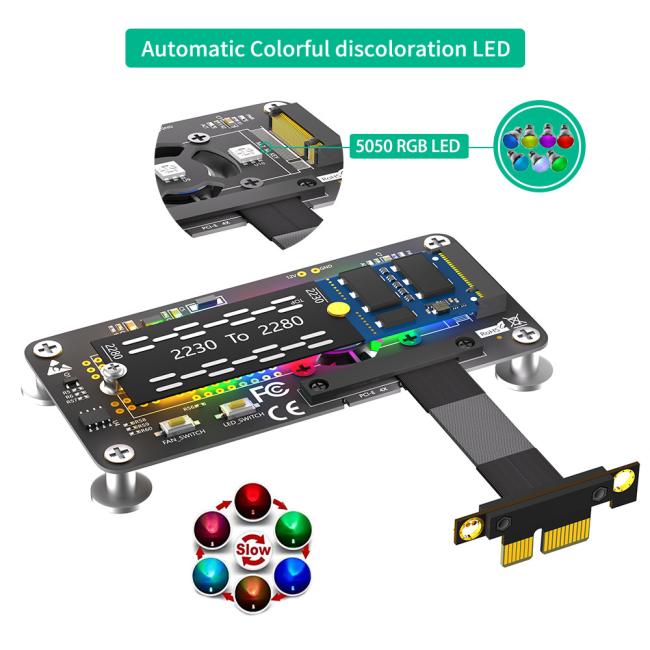 PCI-E to M.2 adapter connection details