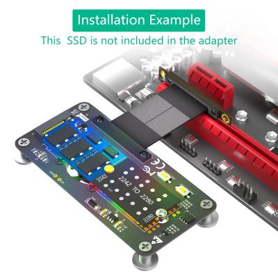 China PCI Express PCI-E 3.0 4X to NGFF M.2 2280 M2 NVME SSD Converter Adapter Card Cooling Fan + High Speed Extension Cable 100MM for sale