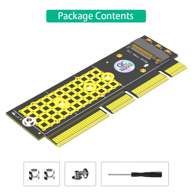 M.2 NVMe to PCI-E adapter in use