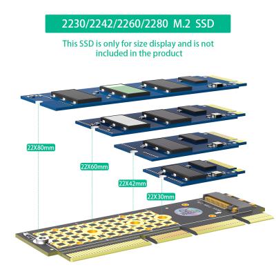 China Custom M.2 NGFF NVMe SSD TO PCI-E 3.0 X16 / X8 / X4 Adapter for sale