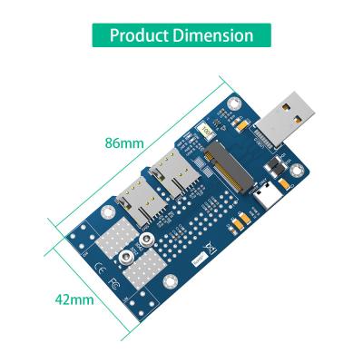 China USB 3.0 & Type-C Auxiliary Power To NGFF M.2 B-Key Wireless Adapter Card With 2 NANO SIM Slot For 5G 4G LTE WWAN Modem Module. for sale