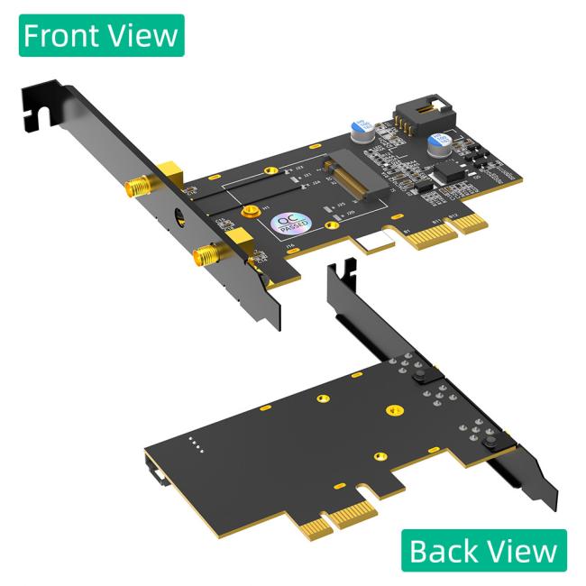NGFF to PCIe adapter side view